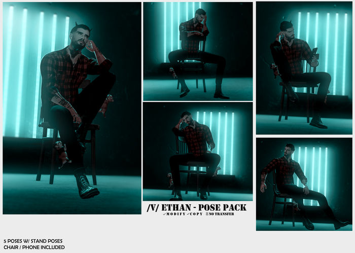 Second Life Marketplace - /V/ Ethan - Male Pose Pack